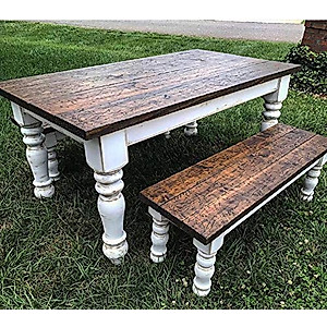 CAROLINA LEG CO. Chunky Pine Dining and Bench Combo - Farmhouse Legs - Set of 4 Dining and Bench Legs - Unfinished - Made in NC