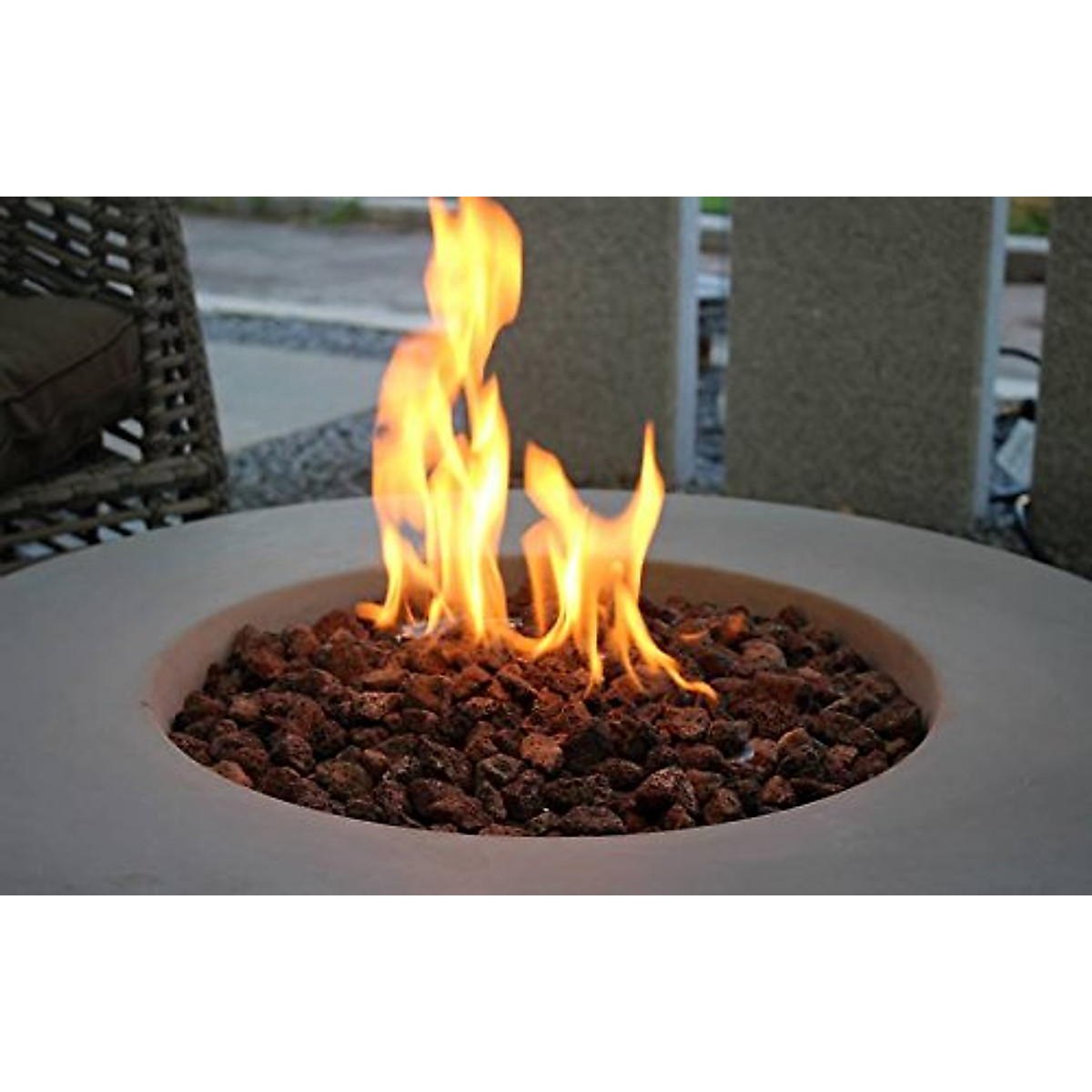 Elementi Lunar Bowl High Performance Cast Concrete Fire Pit - Propane
