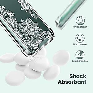 Cutebe [3 in 1 Cute Clear Case for Samsung Galaxy S22 6.1 Inch 2022 Released, Shockproof Series Protective Cover with Screen Protector and Camera Lens Protector for Women, Girls