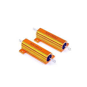 LM YN 50 Watt 150 Ohm 5% Wirewound Resistor Electronic Aluminium Shell Resistors Gold (Pack of 2)