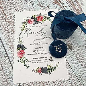 Beatilog Small Necklace Gift Box - Velvet Pendant Case Portable Round Jewelry Storage with Elegant Ribbon Bow for Birthday, Mothers Day, Christmas, Wedding, Anniversary (Blue)