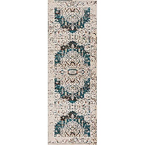 SUPERIOR Marquis 2' 7" x 8' Indoor Area Rug, Teal