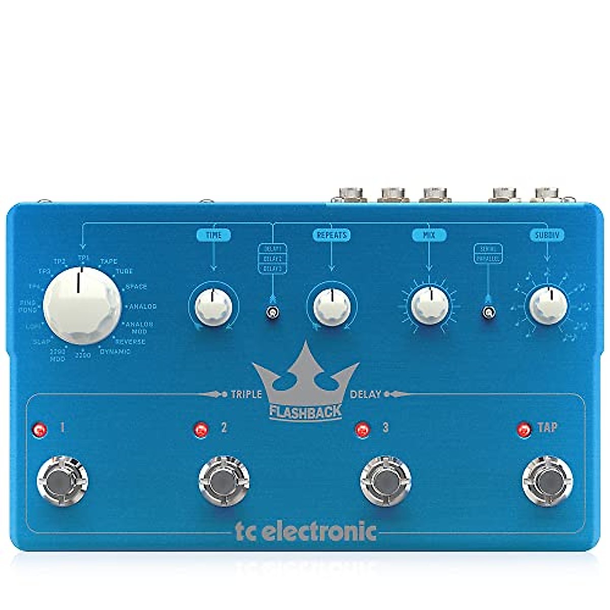 TC Electronic FLASHBACK TRIPLE DELAY Intuitive Three-Engine Delay Pedal with Flexible Routing, Subdivision Control and Built-In TonePrints*