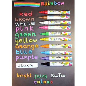 Liquid Colored Chalk Markers 10 Erasable Pen for Kids,Menu Board,Bar Chalkboard, Blackboard 6mm