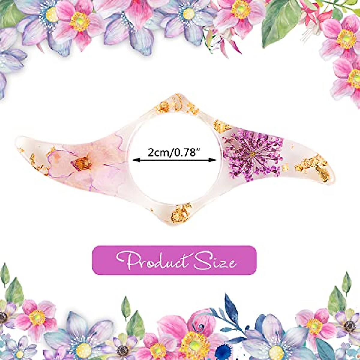 BENBO Page Holders for Reading, Dried Flower Resin Thumb Book Holder Transparent Handmade Personalized Flower Resin Book Opener Bookmarks Reading Ring Book Accessories for Book Lovers (Purple)