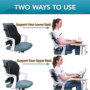 QUTOOL Lumbar Support Pillow&Gel Seat Cushion