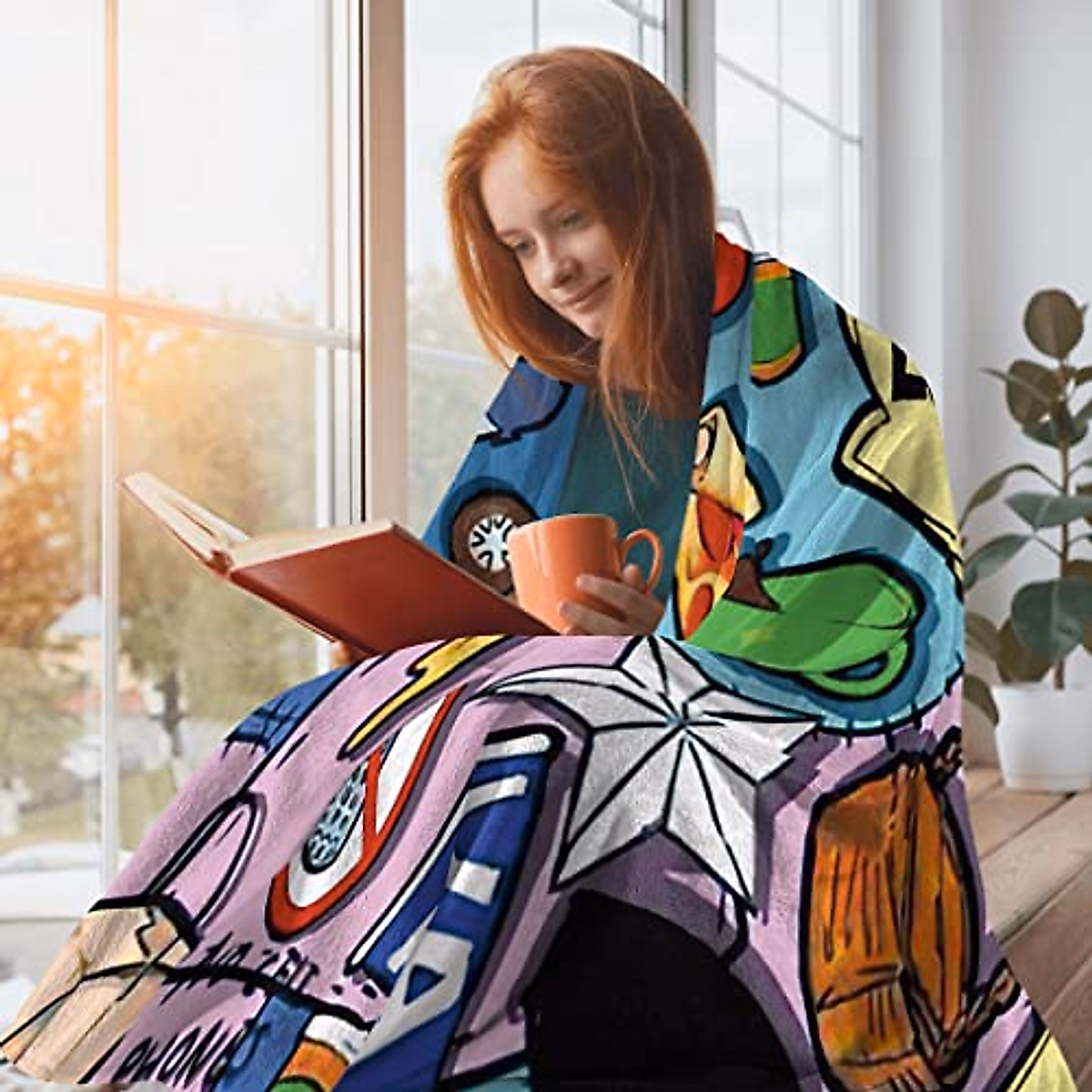 Fleece Throw Blanket for Couch Sofa Bed, Super Soft Blankets and Warm Throws, Cozy, Plush, Lightweight Flannel Blankets for Family Birthday Christmas Girlfriend Boyfriend 60"x 50"