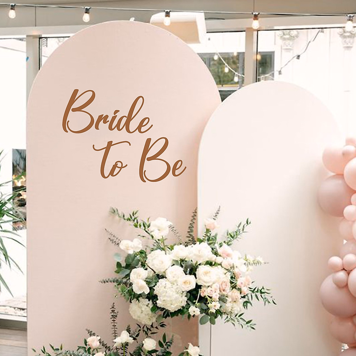 Bride to Be Decal - Bridal Shower Backdrop,Miss to Mrs Sticker for Balloon Arch,Bridal Shower Sticker,Engagement Party (Brown Bride)
