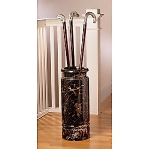 Design Toscano Authentic 44-lb. Solid Ebony Marble Cane and Umbrella Vessel