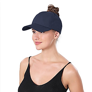 New Upgraded Women Criss Cross Hat High Ponytail Baseball Caps Adjustable High Messy Bun Ponycap Trucker Hats