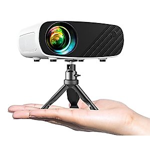 Mini Projector for iPhone, ELEPHAS 2023 Upgraded 1080P HD Projector, 8000L Portable Projector with Tripod and Carry Bag, Movie Projector Compatible with Android/iOS/Windows/TV Stick/HDMI/USB
