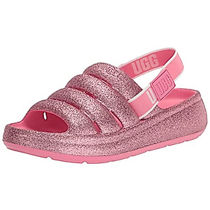 UGG Kids K Sport Yeah Glitter Sandal, Pink, 9 US Unisex Toddler