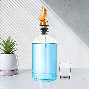 Mouthwash Dispenser for Bathroom Mouth Wash, 12 oz Mouthwash Glass Containers with Cups, Pour Spouts, Funnel and Labels, Clear Glass Bottles Mouthwash Decanter