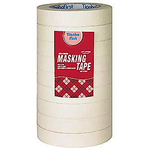 General Purpose Masking Tape for Home and Office, 0.94-Inch x 60 Yards, 9 Rolls, Beige by TIANBO FIRST