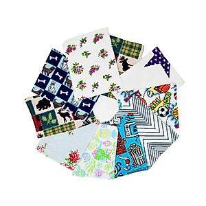 Wonder Care - Flannel Baby Wipes Reusable and Washable 5"x 7" Inches- Biodegradable Compostable Vegan Registered Plastic Free Baby Wet Wipes 2 Layers 100% Cotton- Assorted Color Prints (40 pc)