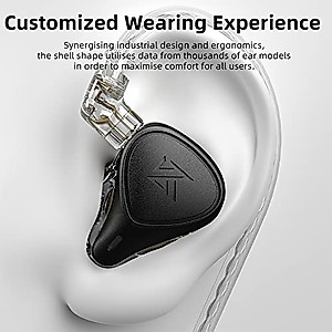 topssale KZ ZEX Pro Wired Headphone Electrostatic+Dynamic+Balanced Earphone Gaming Hybrid Headset Earbud L Shaped 3.5mm Jack IEM (Without Mic, Rose Gold)