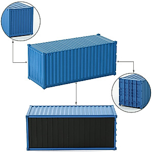 8pcs Mixed Different 20ft Freight Container HO Scale Model Train Accessories 1:87 20 Foot Container C8720