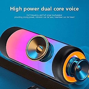 Lefthigh New Portable Speaker, with Colored Light Bluetooth Speaker Bluetooth 5.0, Compatible with TFCard, AUX Cable, USB Flash Drive