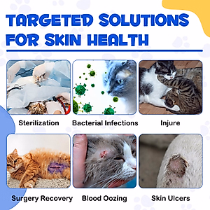 Cat Wound Care Spray - Wound Healing Aid Treatment for Cats Helps with Skin Repair for Wounds, Cats Irritated Skin & Itchy Skin Relief | Cats Supplement | Gentle Wound Care Spray - 3.38 Fl.oz / 100ml