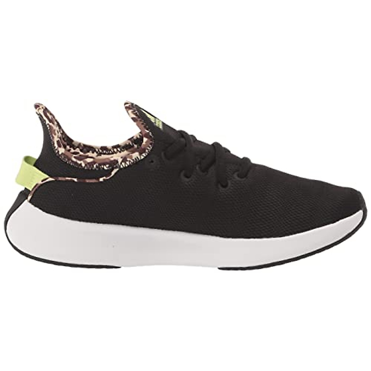 adidas Women's Cloudfoam Pure Sneaker, Black/Black/Pulse Lime, 8.5
