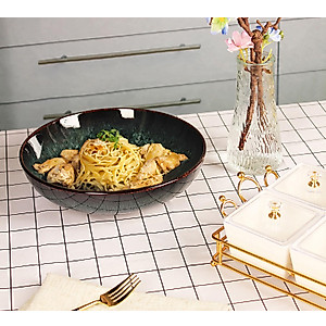 jinsongdafa Soup bowl Soup plate Large Pasta Bowls 56 ounce, Set of 2, Serving,Salad,Dinner,deep Plate/Wide Bowl,Microwave, Oven, Dishwasher Safe Kitchen Dinnerware,Modern Porcelain Dishes 10 inch