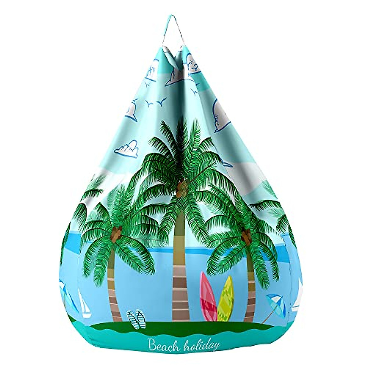 Morbuy Bean Bag Chair Cover for Kids Adults (No Filler), 3D Palms Soft Lazy Sofa Bed Cover Washable Oversized Storage Bean Bag Cover for Living Room, Indoor, Outdoor (S,Clouds)