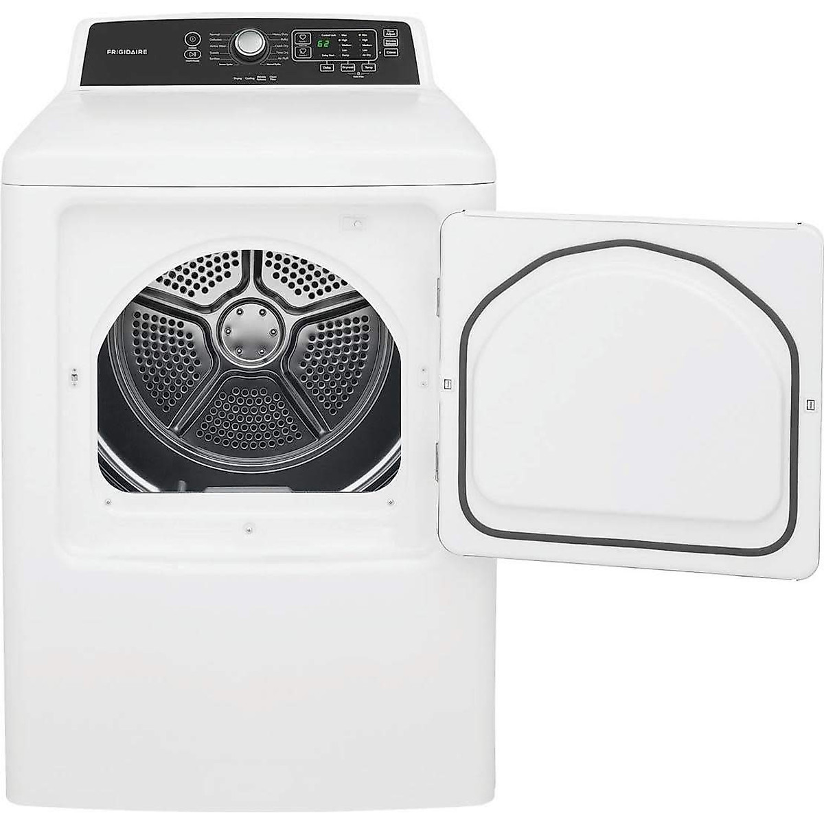 Frigidaire FFRG4120SW 6.7 cu. ft. Large Capacity Free Standing Gas Dryer, 10 dry cycles, Quick Dry, Active Wear, Sanitize, Eco Dry, Anti-Wrinkle, Reversible Door option, in White