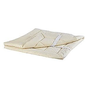 Sleep & Beyond 54 by 76-Inch Washable Wool Mattress Topper, Full, Natural