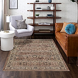 Mohawk Home Hertford Traditional Ornamental Beige 7' 10" x 10' Area Rug Perfect for Living Room, Dining Room, Office