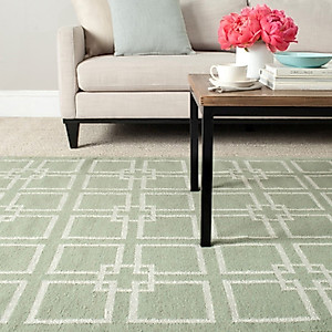 MARTHA STEWART x SAFAVIEH MSR1151C Square, Dance Wool & Silk Area Rug, 8' x 10', Cement Gray