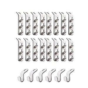 Clothes Hanger Connector Hooks， Multi-Layer Clothes Hanger Connector Hooks, Plastic Multi-Level Cascading Hanger Hooks for Huggable Hangers, Heavy Duty Space Saving for Closet Organizer（16+6pacs）
