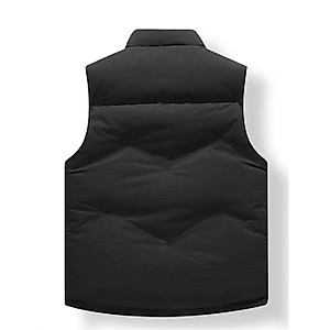 Winter Padded Vest Men Stand Collar Sleeveless Thick Warm Jackets Windproof Thermal Gilet Coats Bright EN8 XL