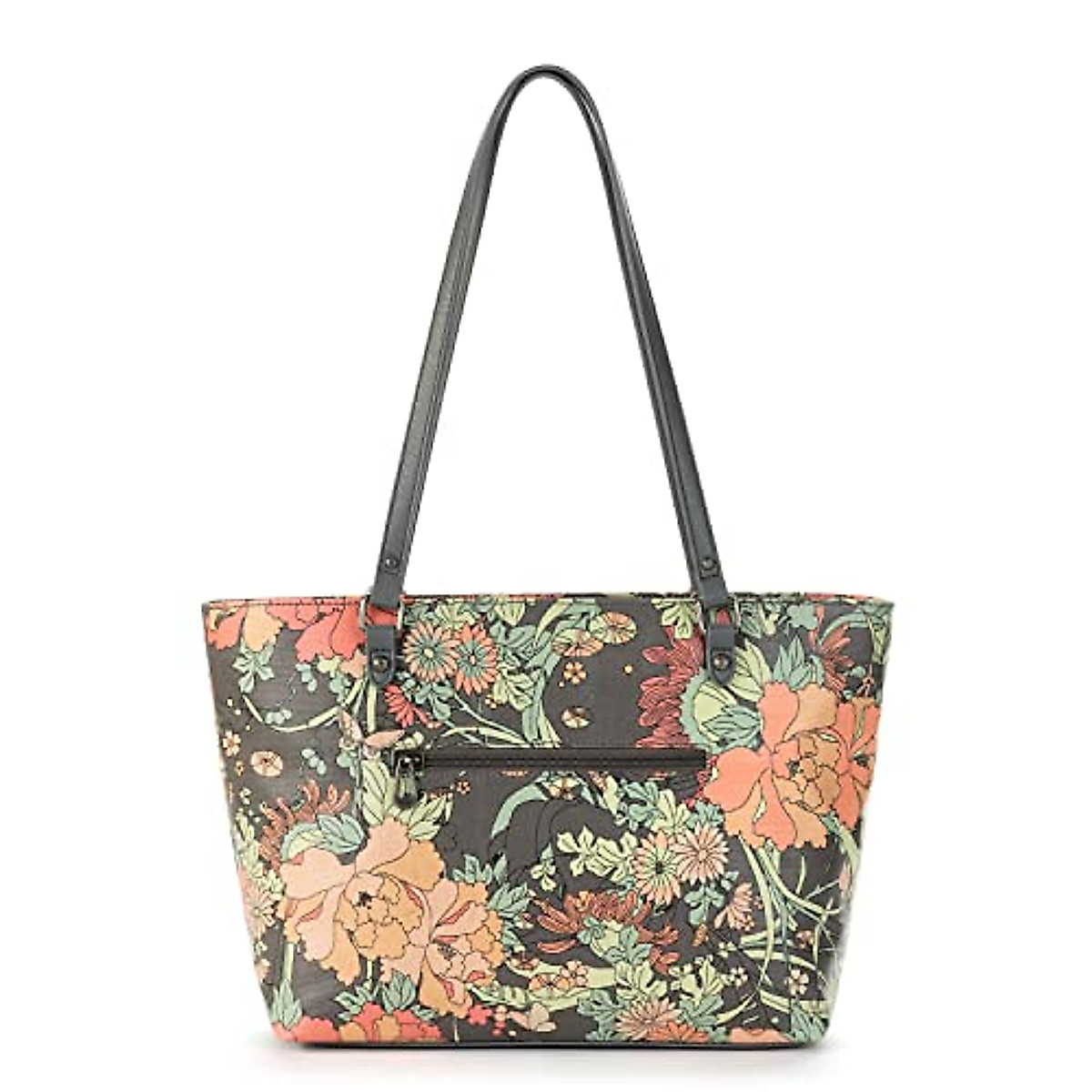 Sakroots Metro Tote Bag, Charcoal Flower Power