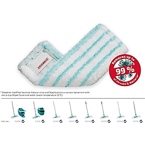 Leifheit Profi Micro Duo Wiper, Folded, for All Smooth Floors, Replacement Cover, 55126, XL 42, Blue