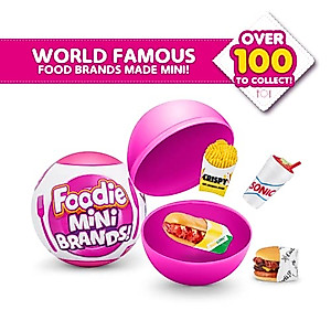 5 Surprise Foodie Mini Brands (2 Pack) by ZURU, Mystery Capsule Real Miniature Collectable Toy, Collectibles, Fast Food Toys and Shopping Accessories