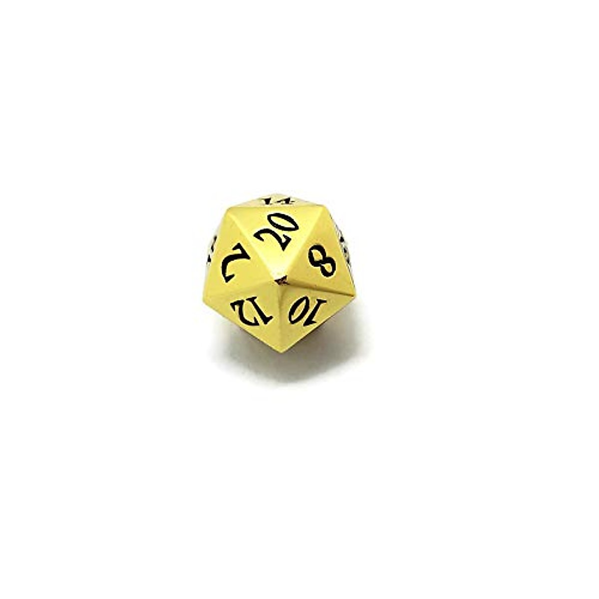 Gold Metal D20 F*** Dice Set Critical Fail F 20 Sided Die Set DND Black Gunmetal Color Number for Role Playing Game Dungeons and Dragons D&D Pathfinder Shadowrun and Math Teaching