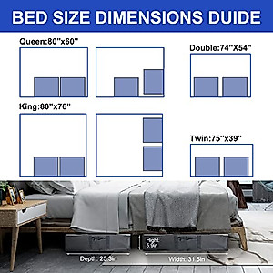 Surblue Under Bed Shoe Storage Organizer Underbed Shoes Closet Storage Solution 2 Metal zippers and 3 Handles with Clear Cover for Men's and Women's Shoes Fits 24 Pairs of Shoes， Set of 2, Grey