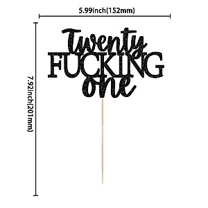 Gyufise 21st Birthday Cake Topper Twenty One Cake Decoration for 21st Birthday Legal AF Cake Decor Finally 21 Cake Topper Party Supplies Black