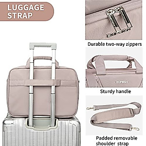 EMPSIGN 17.3 Inch Laptop Bag, Large Capacity Expandable Briefcase for Women & Men Business Office, Water-Repellent Laptop Case Travel Computer Bag with RFID Pockets, Dusty Pink