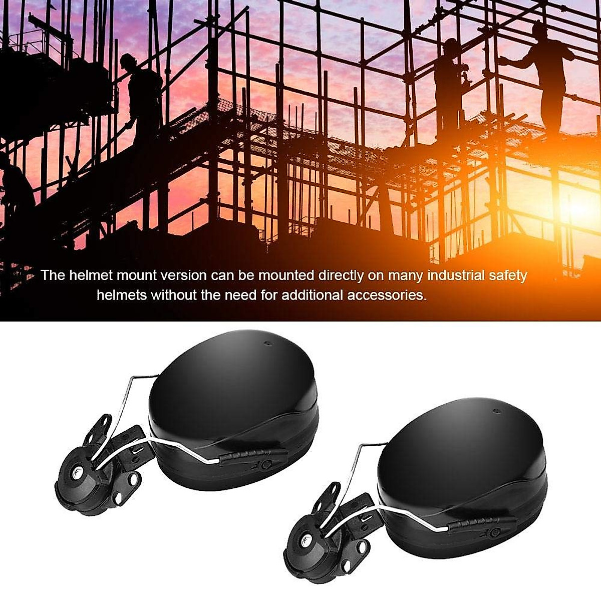 Dioche Foldable Ear Defenders, Noise Reduction Earmuffs with Soft Foam Ear Cups, Hard Hat Earmuffs for Hearing , Soundproof Earmuffs for Shooting, Construction, Yard Work, Firework