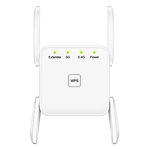 AILIYZ WiFi Extender, WiFi Booster to Extend Range of WiFi Internet Connection, Indoor and Outdoor Repeater Signal Booster, Up to 1200Mbps Speed Dual Band 2.4G/5G WiFi Repeater (White)