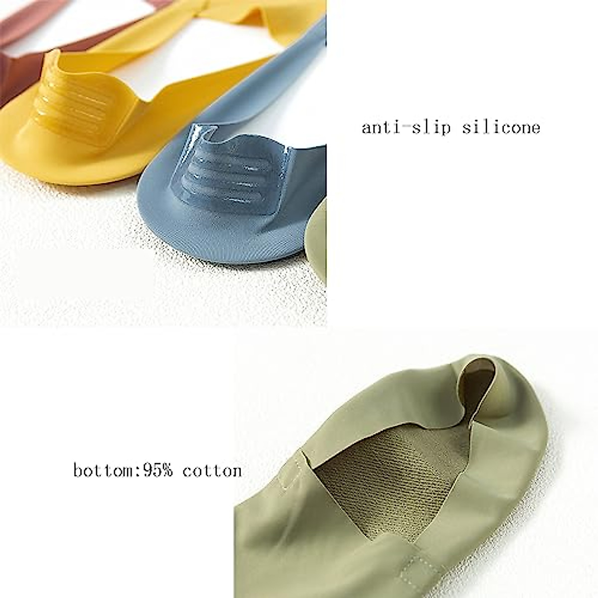 Women No Show Socks Ultra Low Cut Liner Socks Ice Feeling socks Nonslip Liner Invisible Flat Boat Thin Socks 6/8 pairs (6 pairs nude)