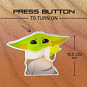 The Mandalorian Baby Yoda Night Light, Grogu The Child Officially Licensed Star Wars Bedroom Decor and Desk Lamp