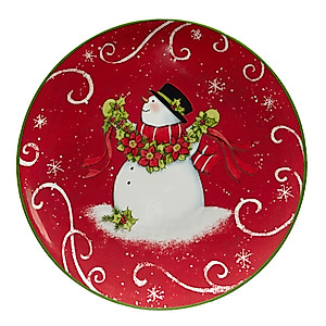 Certified International Holiday Magic Snowman 9" Dessert/Salad Plates, Set of 4, Multicolor