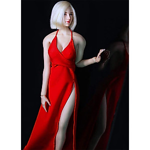 HiPlay 1/6 Scale 12 Inches Female Figure Doll Clothes, Handmade Costume, Dress Outfit for Phicen,TBLeague JIAOU Action Figure CM061(RED)