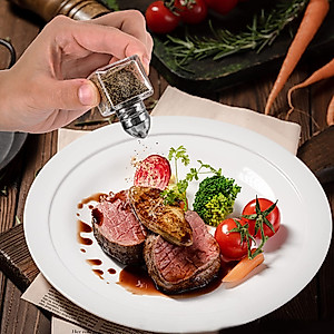 ZEAYEA Set of 24 Small Salt and Pepper Shakers, 0.5 oz Mini Glass Seasoning Jars with Funnel, Glass Cube Body Spice Shakers for Wedding, Party, Restaurant, Home Kitchen Supplies