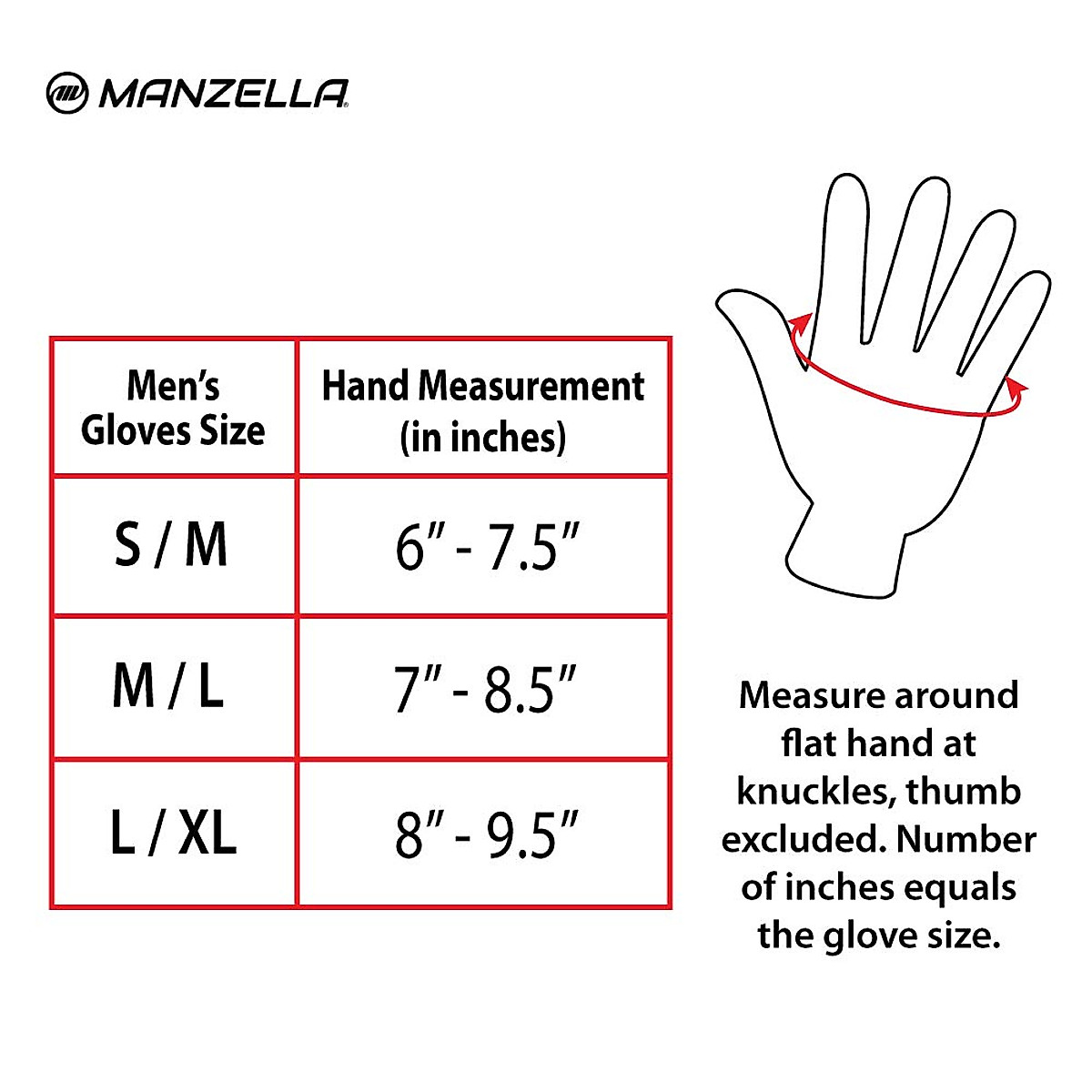 Manzella Men's Power Stretch Lightweight Glove, Touchscreen Capable