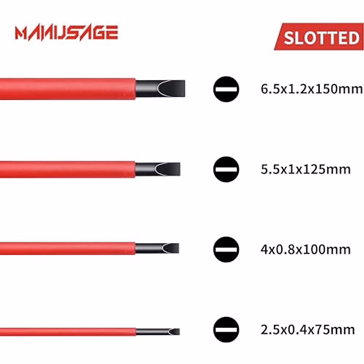 Manusage 1000V Insulated Electrician Screwdriver Set, 8-Pieces CR-V Magnetic Phillips Slotted Screwdriver Compatible with Tesla model 3 model y Cybertruck Charging stations
