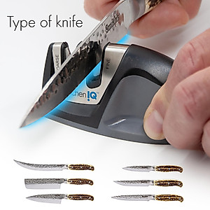 KitchenIQ 50009 Edge Grip 2-Stage Knife Sharpener, Black