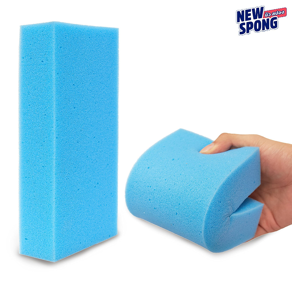 New spong New Spong - Multi-Purposes Sponge, All-Purpose Scrubbing Sponges - for a Wide Range of Textures Such as Glass, Ceramic, or car Wheels, Blue